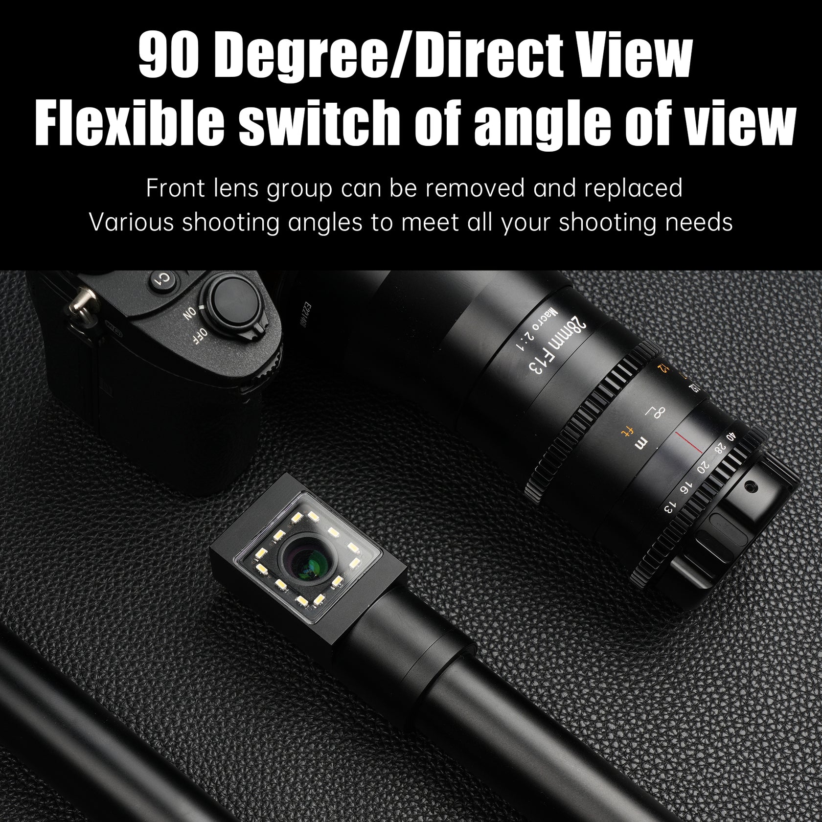 28mm F13 2X Macro Probe Lens Full Frame 90° View Free Switching Specia ...
