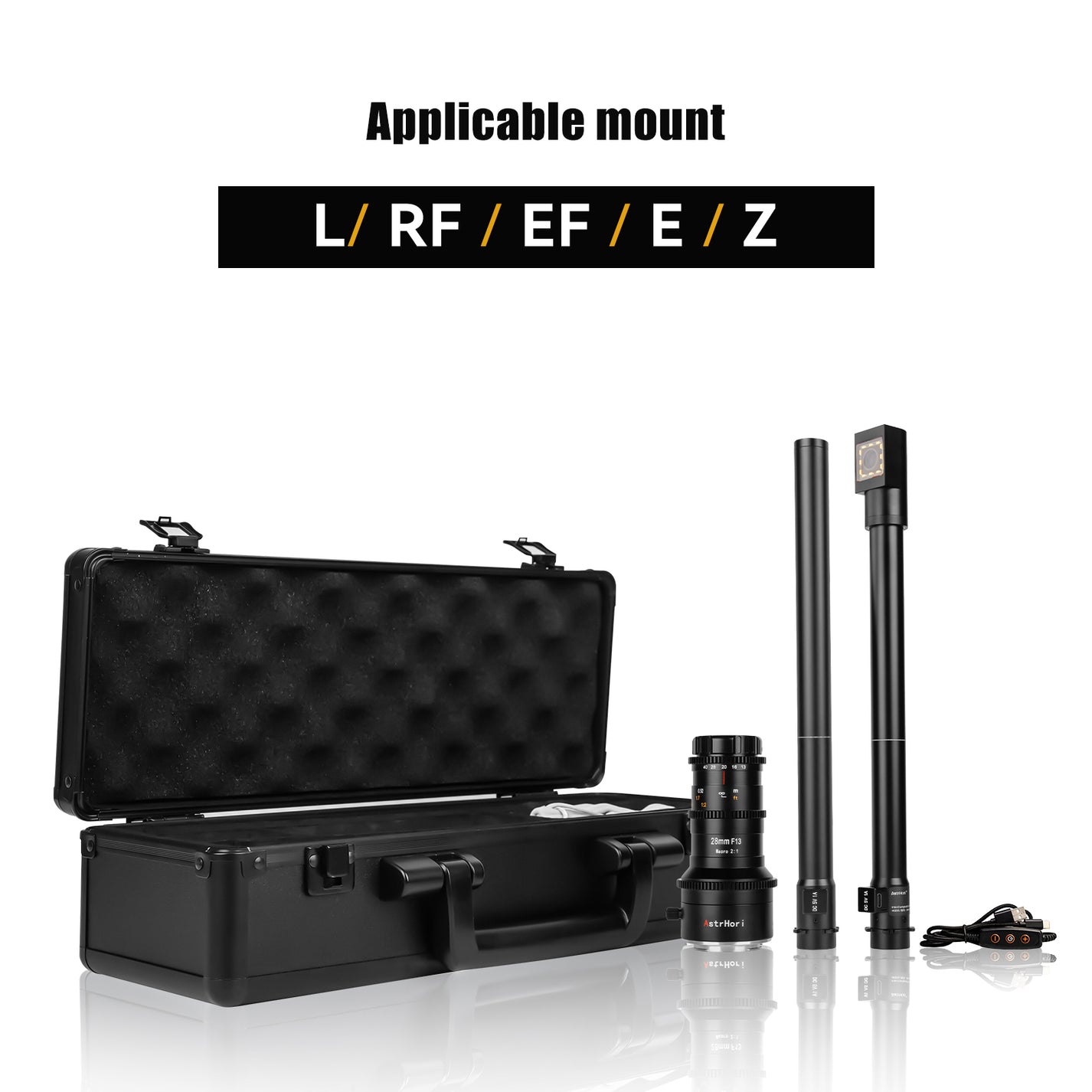 28mm F13 2X Macro Probe Lens Full Frame 360° View Free Switching Speci ...