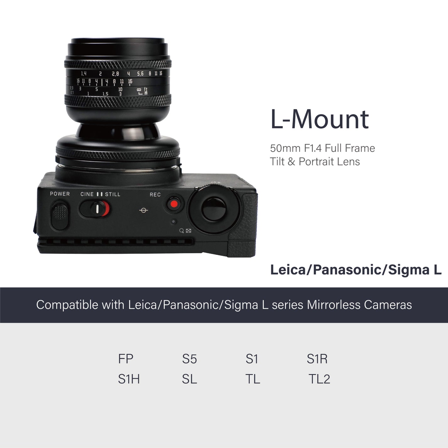 MF 50mm F1.4 Full-frame Tilt Lens for E/FX/EOS-R/L – AstrHori